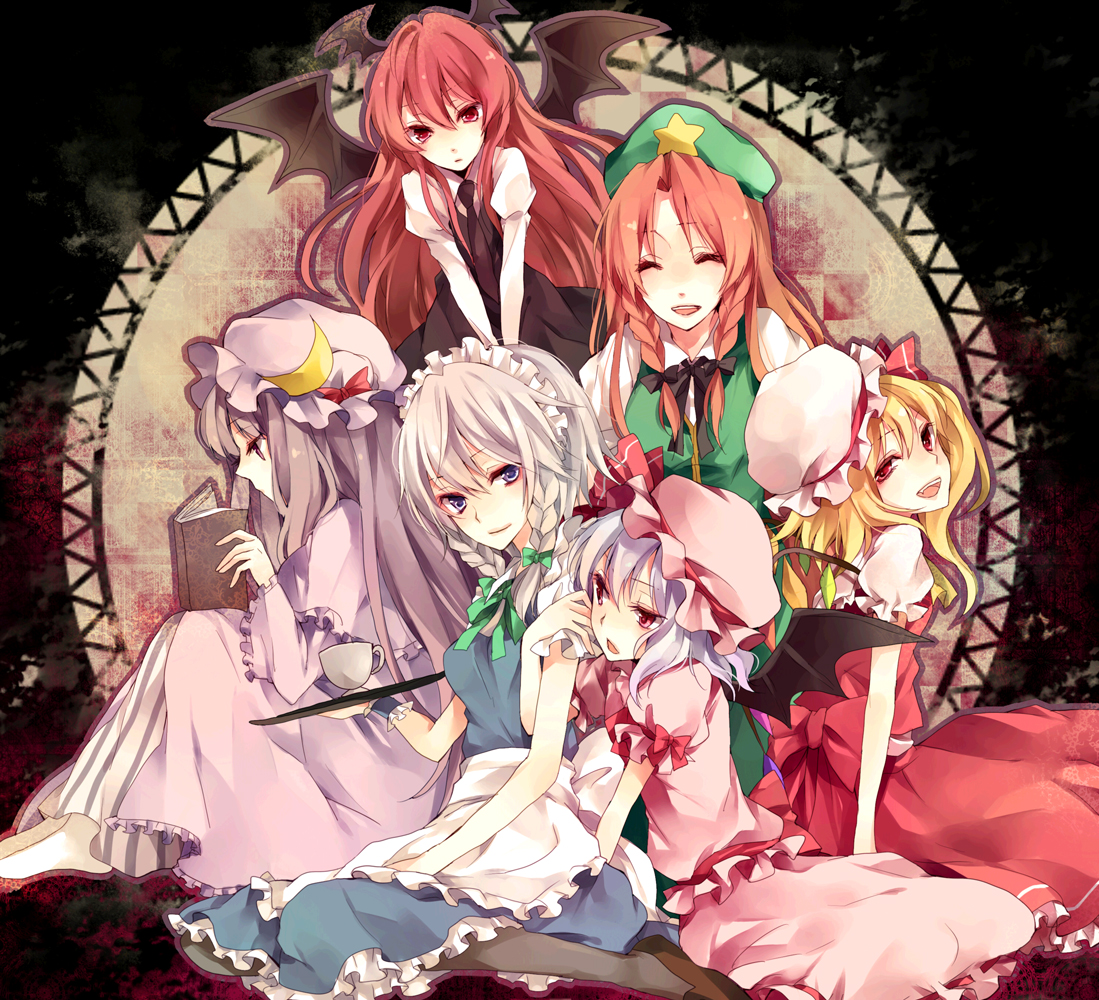 yuzuki karu touhou flandre scarlet hong meiling izayoi sakuya koakuma patchouli knowledge ...